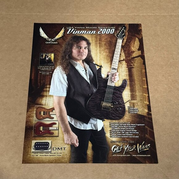 Dean Guitars | Art | Vinnie Moore Vinman 200 Dean Guitars 2008 Print Advertisement | Poshmark